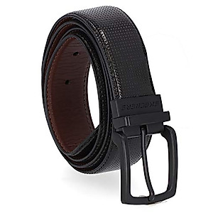 Skechers Mens Casual & Dress Belt, Black/Brown (Stretch Performance Reversible), 36