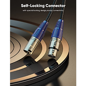 oldboytech 2 Pack XLR Cable 3.3Feet, [2021 Special Edition] 3Pin Balanced XLR Male to Male Microphone Cable, Hi-Fi for Mic, Speaker Systems, Camera, Amplifier, Equalizer, Mixing Console