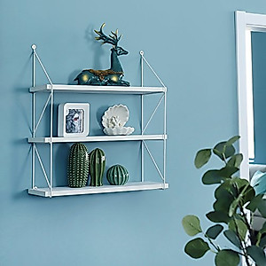 WELLAND 3-Tier Display Wall Shelf Storage Rack Wall Rack Holder Rack, White