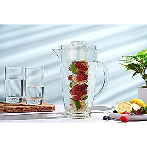 Water Infuser Pitcher – Fruit Infuser Water Pitcher By Home Essentials & Beyond – Shatterproof Acrylic Pitcher – Elegant Durable Design – Ideal for Iced Tea, Fruit Infused Water and Juice (67.7 oz.)