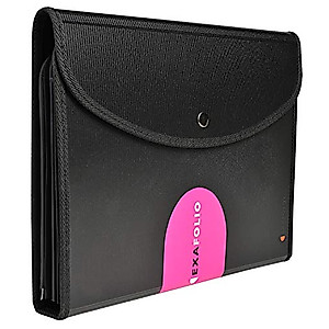 Exacompta - Ref 55834E - Exactive - Conference Folder - 25.5 x 33cm in Size, Suitable for A4 Documents, 13 Customisable Tabs, Writing Pad Supplied - Black