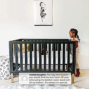 Delta Children Hendrix 4-in-1 Convertible Crib, Greenguard Gold Certified, Bianca White/Bronze