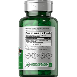 Horbaach Butchers Broom Capsules 1250mg | 120 Count | Non-GMO, Gluten Free | Traditional Herb Root Extract Supplement