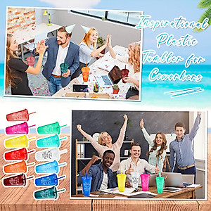 Gerrii Thank You Gift May You Be Proud Of The Work You Do Plastic Tumblers with Straws Lid Inspirational Reusable Glitter Plastic cup Travel Mug Appreciation Gift for Coworker Employee(24 oz, 24 Pcs)