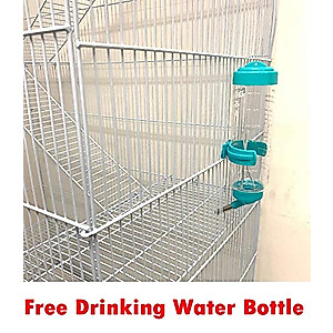 55" Extra Large 5 Levels 3/8-Inch Tight Spacing Ferret Chinchilla Sugar Glider Rats Mice Wire Cage for Small Animal or Bird (White)