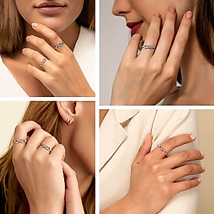 Bestyle S925 Sterling Silver Infinity Knot Ring, Size 8, CZ Band Ring for Women/Wife/Friends/Sister, Love Promise Engagement Wedding Ring