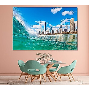 Sea Waves the Gold Coast of Australia Canvas Print 5 Panels / 36x24 inches