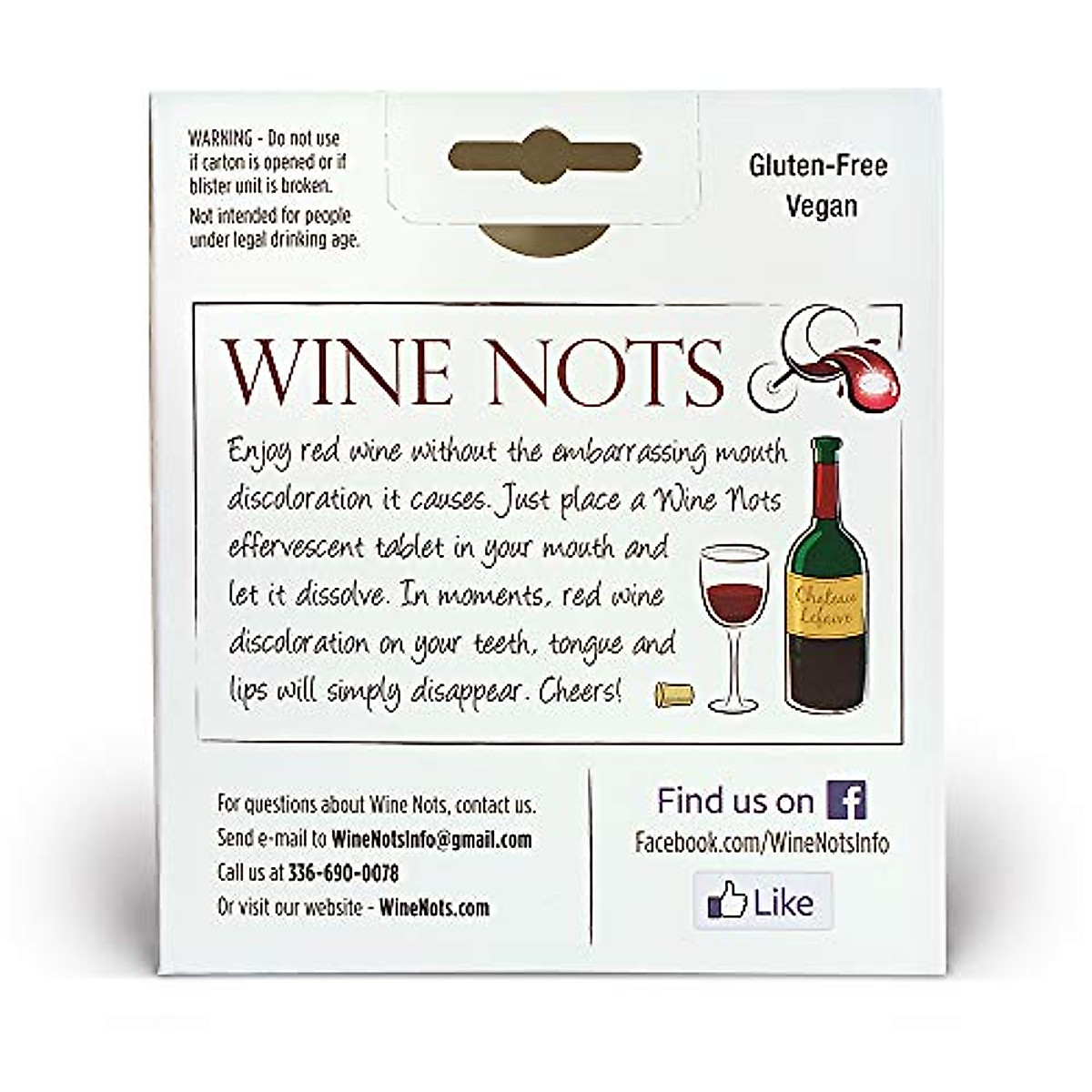 Wine Nots Wine Stain Remover Tablets Brighten Your Smile Prevents Wine Stained Lips and Teeth Pack of 12