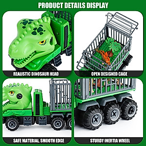 Take Apart Dinosaur Toys for Kids 3-5,STEM Transport Carrier Car Construction Building Set Toys with 4 Dino Figures, 2 Dino Cars & Activity Play Mat, Gifts for 3 4 5 6 7 8 Years Old Boys Girls Kids