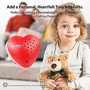 EKSEN Heart Voice Recorder, 30 Seconds Voice Recorder for Stuffed Animal, Plush Toy, etc. Kids Voice Recorder, Sound Box for Voice Gifts. (Red - 1 Pack)