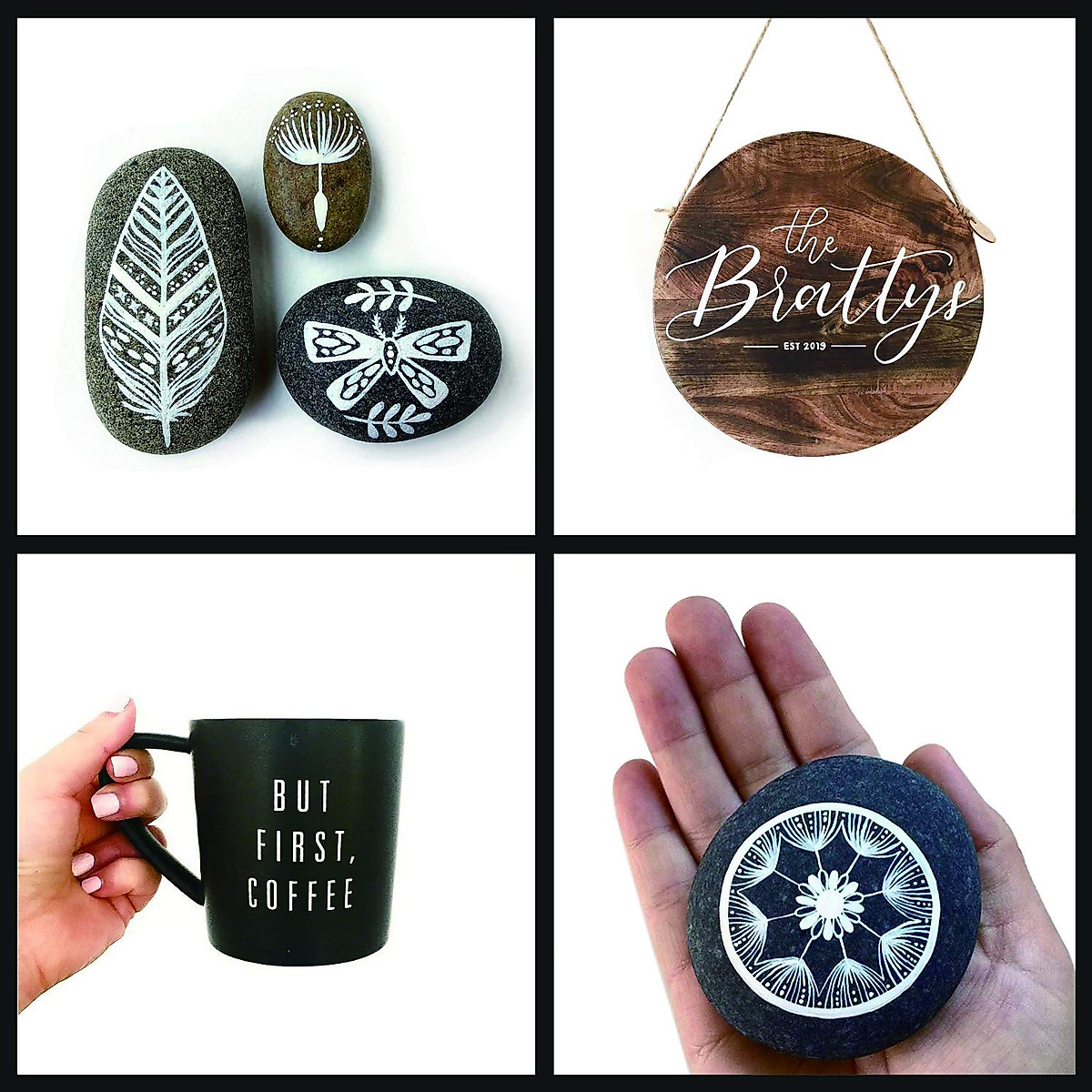 White Paint Pen, 6 Pack 0.7mm Acrylic White Permanent Marker White Paint Pens for Wood Rock Plastic Leather Glass Stone Metal Canvas Ceramic Marker Extra Very Fine Point Opaque Ink