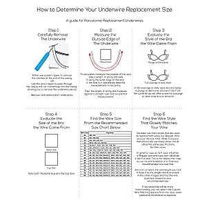 Porcelynne Carbon Steel Replacement Underwire Repair - Nylon Coated - Heavy Gauge Sturdy Wire for Bras - Regular Wire Size 42-1 Pair - See Pictures for Measurements and How to Order
