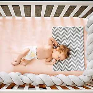 MEILA Bassinet Fitted Sheets Compatible with Mika Micky, Dream On Me, Maxi-COSI, AMKE, Baby Delight Bassinet, 100% Jersey Cotton Beside Bassinet Sheet for Baby Boy, Pack of 2（33"×20"