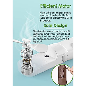 HonHey Handheld Fan Misting Fan, 3 in 1 Hand Fan, Portable Mini Fan with Rechargeable Battery Operated and 3 Adjustable Speed[6-13-20 Working Hours], Foldable Personal Fan for Girls Women Travelling (Green)