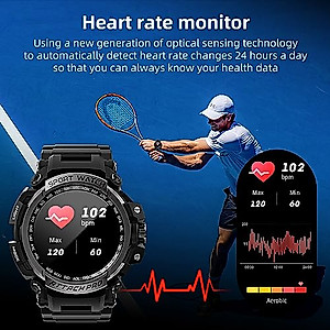 LOKMAT Smart Watch - Outdoor Sports Military Smart Watches for Men Bluetooth Call (Answer/Make Calls), Waterproof Tactical Rugged Smartwatch, Fitness Tracker Watch for Android iPhones