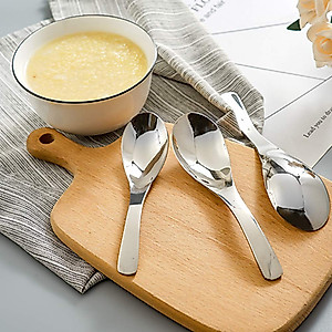 ERCRYSTO Stainless Steel Spoon, Soup Spoon, Coffee Spoon, Desert Spoon, etc. Light Weight and Small Size Especially Suitable for Toddlers, Children, Espresso etc. Set of 4