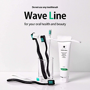 TOOTH NOTE Manual Toothbrush Wave Line (Infused Charcoal & White Set) / Soft Bristles for Sensitive Gums & Deep Clean/Clean Off Dental Plague/Practical and Functional Hands