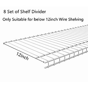 Kosiehouse Shelf Divider for Wire Shelving - Sturdy Wire Closet Shelf Divider Organizer and Storage Separator to Tidy Wardrobe Clothes