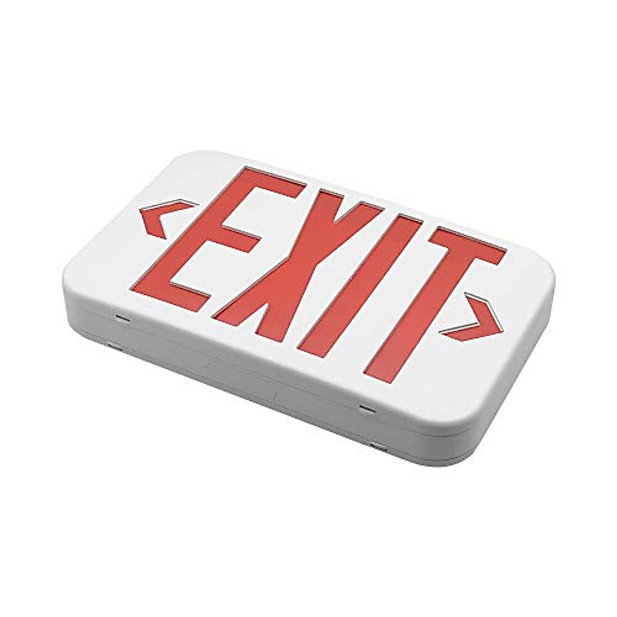 AH Lighting LED Emergency Exit Sign Red with 1.2V Nickel Cadmium Battery, 4W Max Power Consumption, UL-94V-0 Flame Rating, Fire-Resistant Thermoplastic ABS Housing