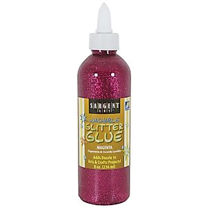 Sargent Art 22-1938 8-Ounce Magenta Washable Glitter Glue