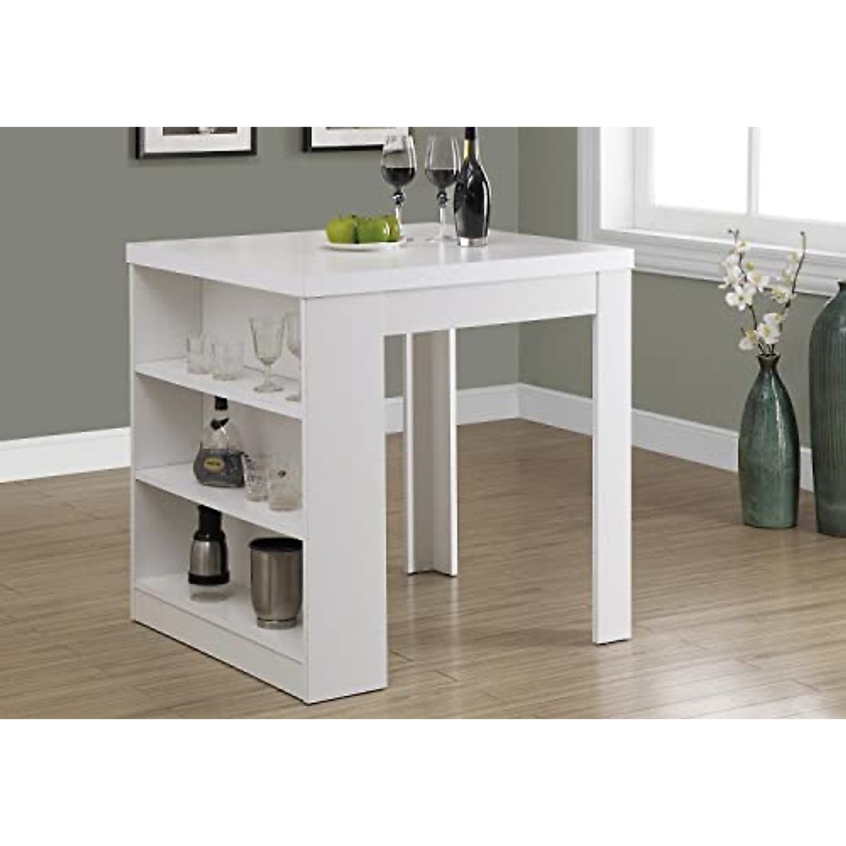 Monarch Specialties I 32"X 36" / White Counter Height DINING TABLE,