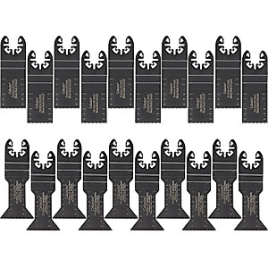 Caliastro 20 Wood Metal Professional Oscillating Multi Tool Quick Release Saw Blades with Universal Fit for Milwaukee, Ridgid, Dewalt, Bosch, Stanley, Ryobi, Makita, Skil, Black & Decker