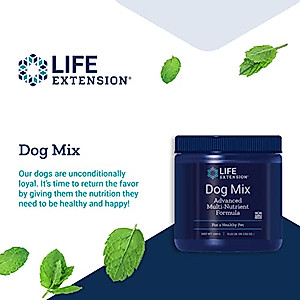 Life Extension Dog Mix - Daily Nutrition Care Supplement Powder for Your Canine Pet - Advanced Formula with Vitamins, Probiotics & Essential Fatty Acids - Gluten-Free, Non-GMO – 100 g, 60 Servings