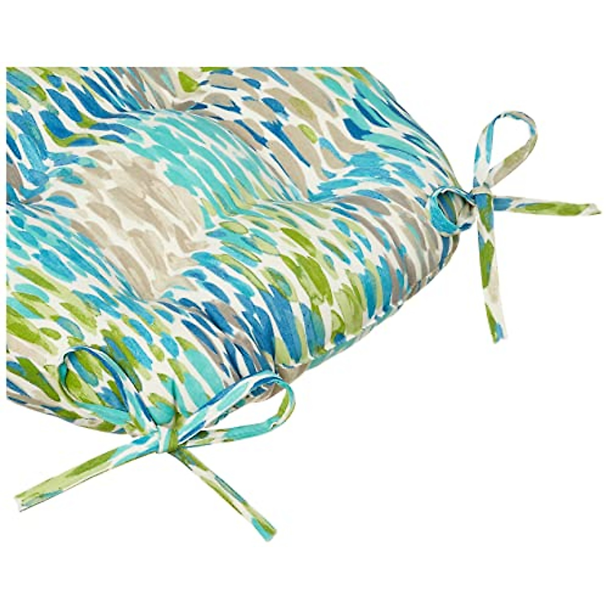 Pillow Perfect Outdoor/Indoor Make It Rain Cerulean Chair Pads, 2 Count (Pack of 1), Blue