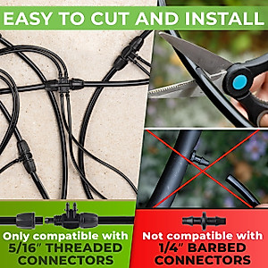 CARPATHEN Drip Irrigation Kit - Adjustable Premium Garden Watering System + 100 ft 5/16 Drip Irrigation Tubing - Mainline - (.40 OD x .32 ID) PVC Water Line