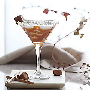 lav Martini Glasses Set of 6 - Martini Cocktail Glass Set 6 Oz - Cosmopolitan Glasses for Elegant Cocktails - Classic Cocktail Glasses with Chic Design for Home Parties - Made in Europe