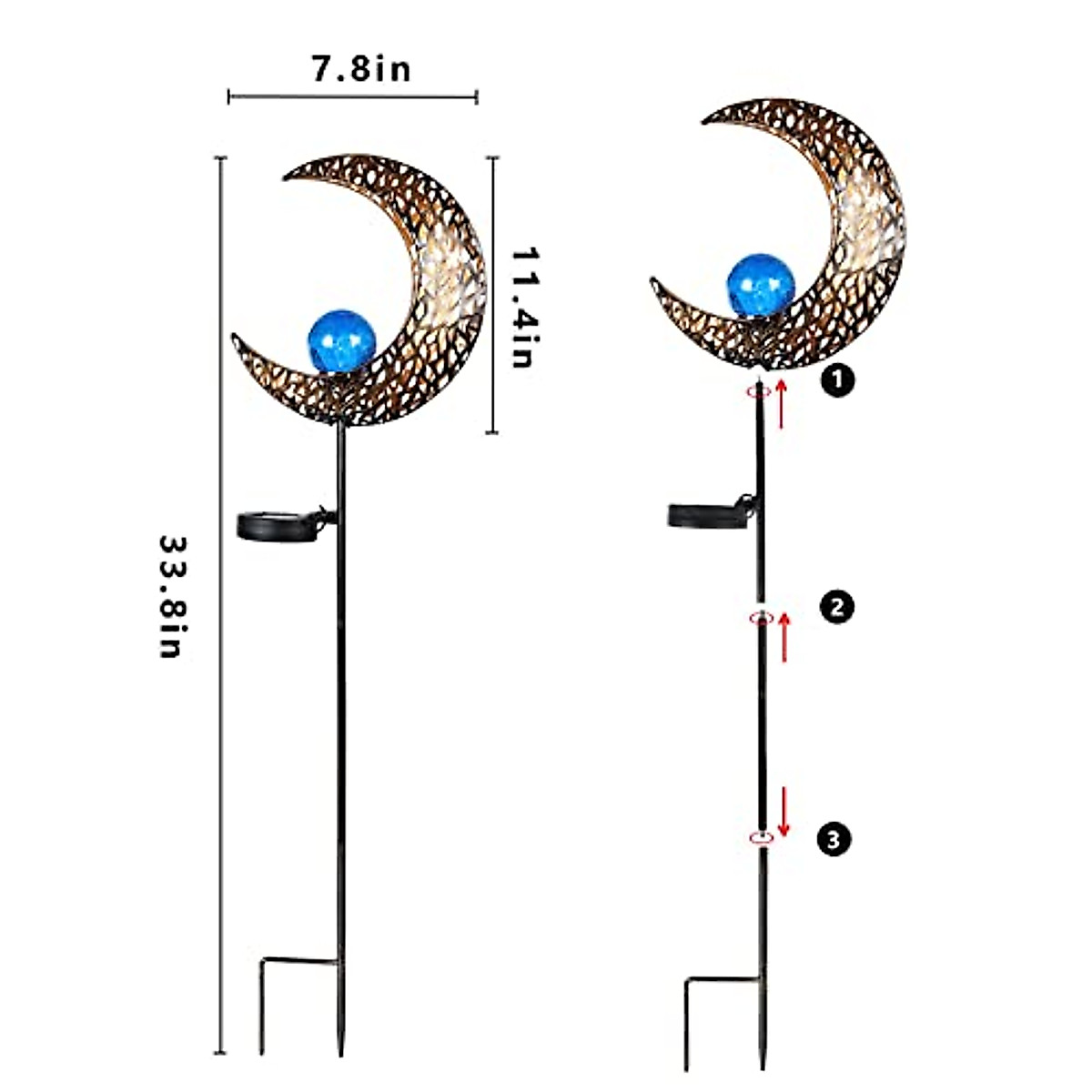 SHICHAO Solar Outdoor Waterproof Lights, Crescent-Shaped Appearance, Suitable for Garden Decoration, can Also be Given to Friends as a Landscape Decoration for Christmas Parties.