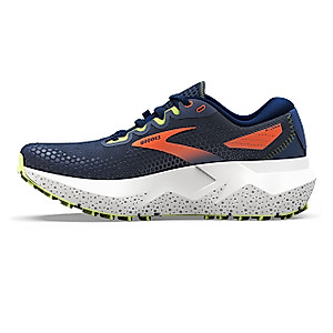 Brooks Men’s Caldera 6 Trail Running Shoe - Navy/Firecracker/Sharp Green - 10 Medium