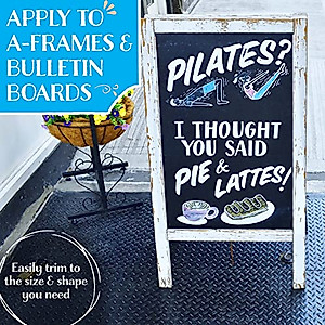 MMFB Black Board Sticker Dry Erase, Chalkboard Wallpaper Stick and Peel Adhesive Roll with 10 Chalks for Wall, Tables, Schools, Home (17.8" X 216.5", 1 Pack)