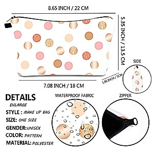 Jom Tokoy Makeup Bag for Women Cosmetic Bag Small Makeup Bags Waterproof Travel Case Toiletry Bag Accessories Organizer Cute Gifts (Pink polka dots)