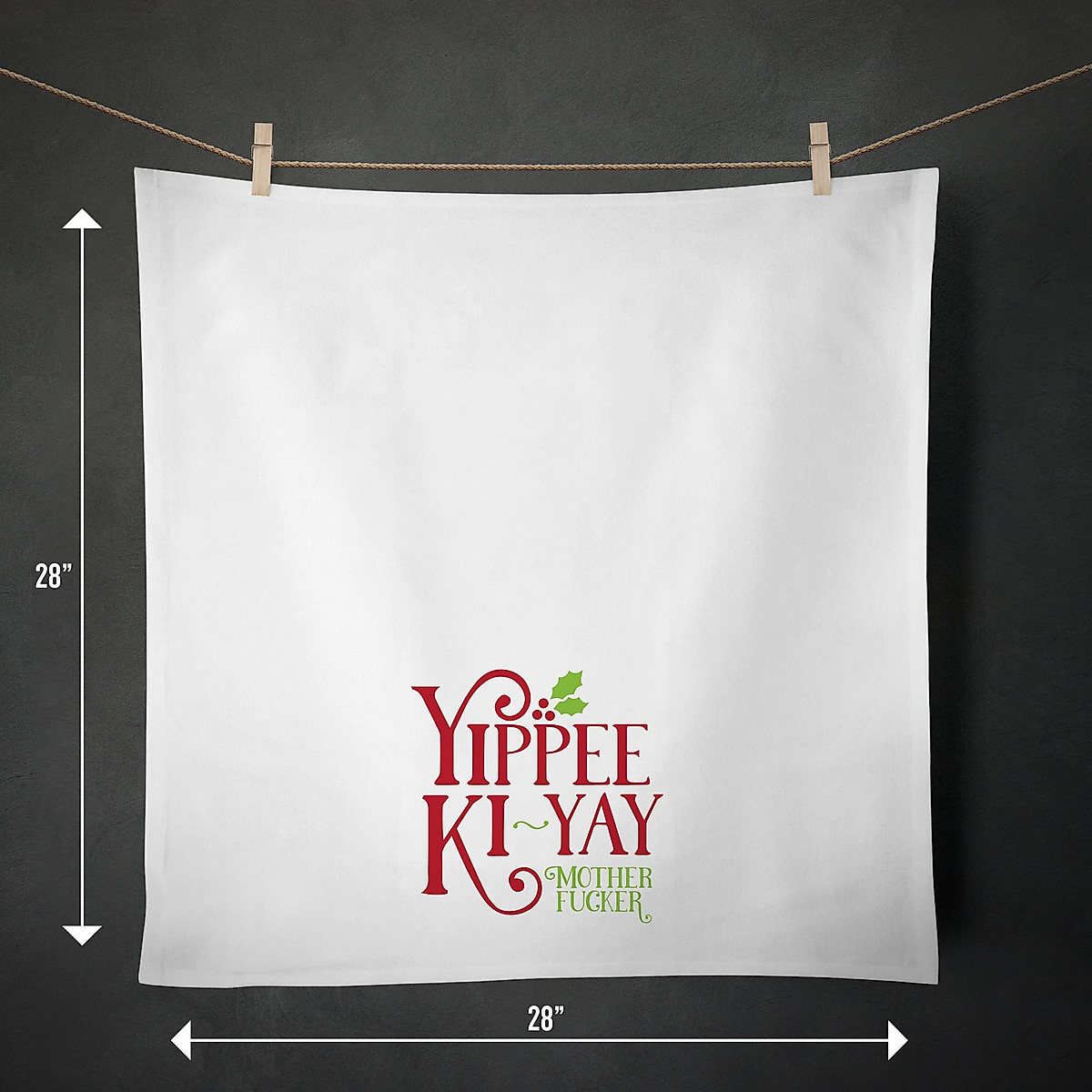 RubiaRojo Yippee Ki Yay Holiday Flour Sack Kitchen Hand Towel
