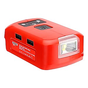 Battery Adapter for Craftsman V20 Battery USB Phone Charger, Led Work Light with Dual USB Charger and 12v DC Port,Power Source Supply for 14.4-20v Max Lithium-Ion Battery