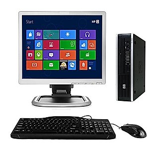 HP Elite 8000 USFF Windows 10 Desktop Computer C2D 3.0 PC 4GB 160GB DVD ROM WiFi 17 Inch LCD Monitor - Keyboard - Mouse (Renewed)