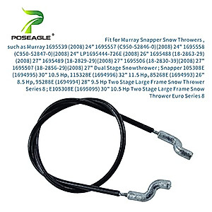 POSEAGLE 2 Pack 1501122MA Snow Thrower Clutch Drive Cable Compatible with Briggs and Stratton 1501122MA, 313449MA, 722095, MT1501122MA, Craftsman 1501122MA, Craftsman 313449, Craftsman 1501122