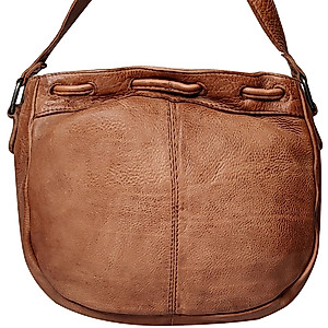 Leather Crossbody Bags for Women - Braided Boho Purse - Vintage Saddle Sling Bag (Brown, Medium)