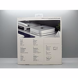 SATECHI Mac Mini Hub & Type-C Stand with SSD Enclosure – Mac Mini Stand - Fits M.2 SATA SSD, USB-C Data Port, Micro/SD Card Readers, USB-A, Headphone Jack Port – for Mac Studio, Mac Mini M1 (Silver)