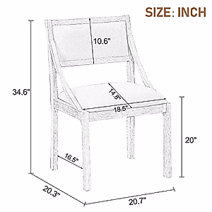 KoiHome 2pc Retro, Upholstered Solid Wood Legs and Frame, Set of 2 Chairs with Armrest and Seat Cushions for Kitchen, Restaurant, Dining Room (Gray)
