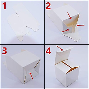 Jucoan 100 Pack White Paper Gift Boxes with Lids, 4 x 4 x 4 Inch Paper Gift Wrap Box for Wedding, Bridesmaids Proposal, Birthday, Mother's Day, Christmas Gift