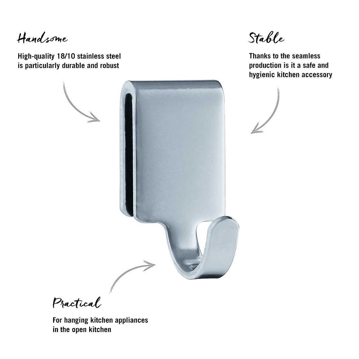 Rösle Stainless Steel Open Kitchen Collection, Hook (2-Pack)