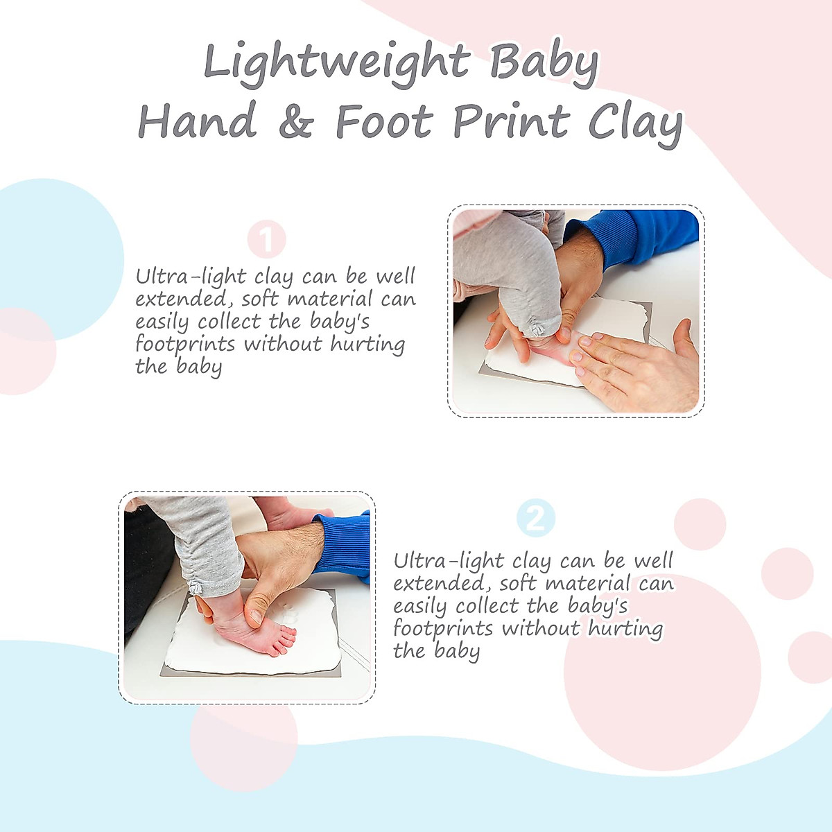 Baby Handprint and Footprint Keepsake Kit, Newborn Prints Photo Frame for Boys Girls, New Mom Babies Shower Gifts Set, Infant Milestone Picture Frames Registry, Nursery Memory Art Decor Kits