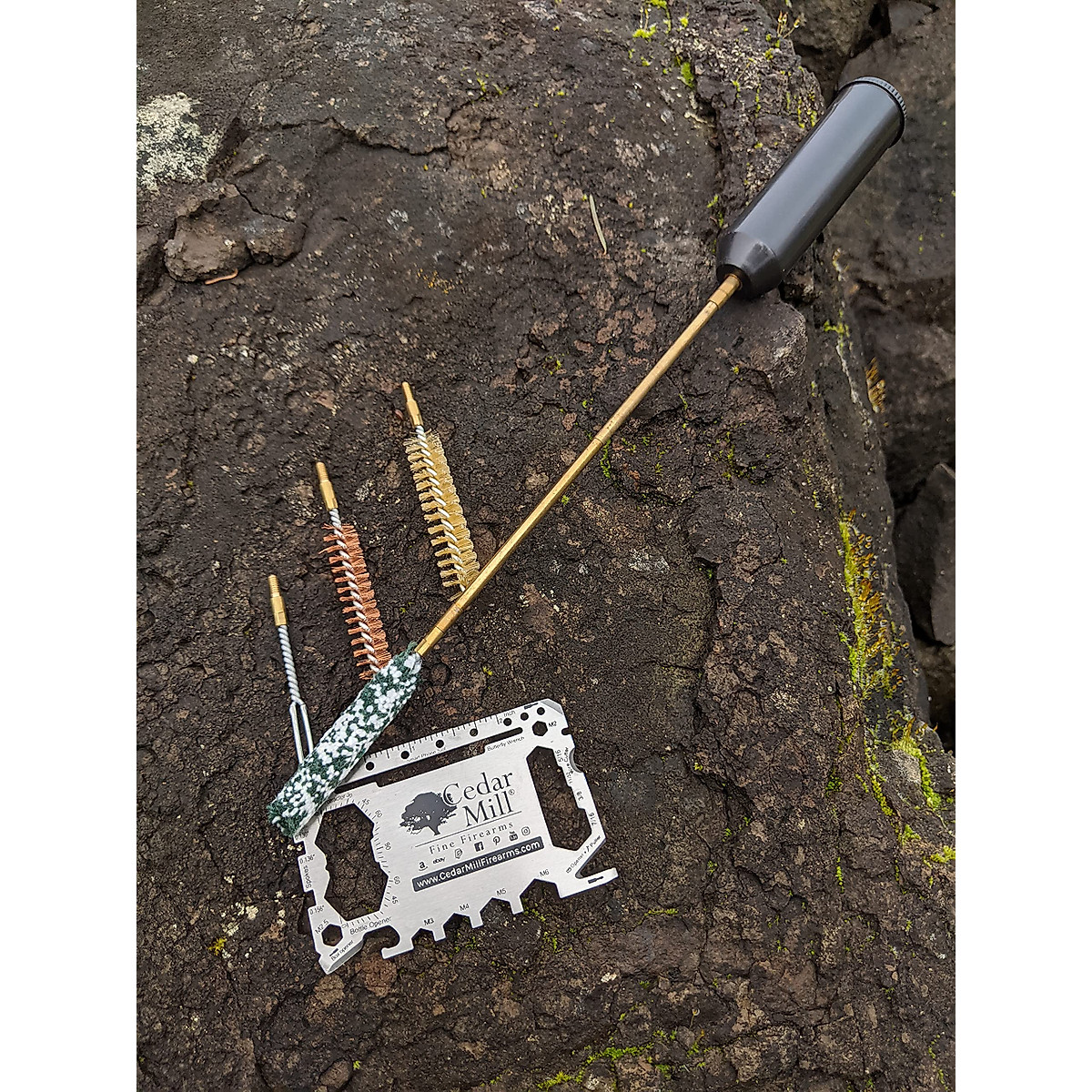 Micro, All-in-One Professional 9mm Pistol Cleaning Kit - 357, 380, 38, 40, 44 mag, 45 Swivel Handle, 2 Rods, 3 Clean Brushes – Premium Steel & Nylon with Durable Lifelong Construction + Deluxe X-Tool