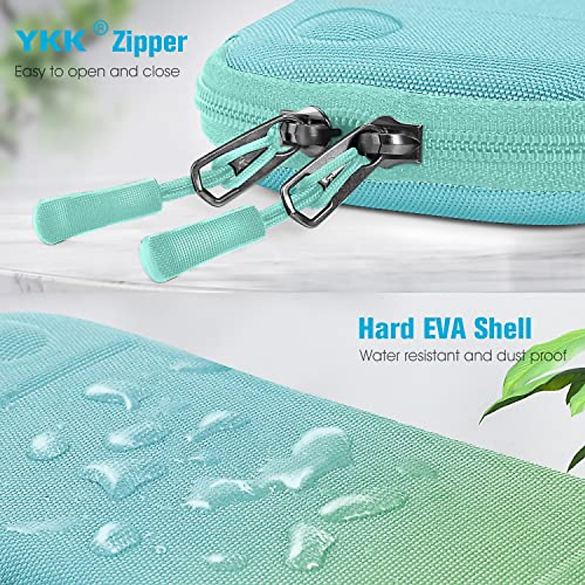 Fintie Slim Carrying Case for Nintendo Switch OLED Model 2021/Switch 2017 - [Slim Fit] Shockproof Protective Travel Storage Bag w/10 Game Cartridges for Switch Console Joy-Con, Seaside Ombre