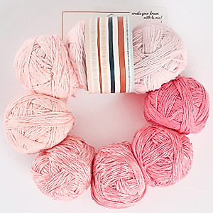 8 Balls La Mia Crown Yarn, Total 7.05 Oz (200 gr), Each 0.88 Oz (25 gr), 800 mt (874 yds), Knitting and Crocheting, 50% Cotton and 50% Acrylic, 2 Weight Fine Yarn, Pink L901