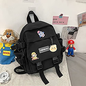 Yevin Anti Theft Backpack Crossbody Bags Travel Purse Convertible Backpack Ladies Nylon Waterproof Backpack for Women and Girl（Black）