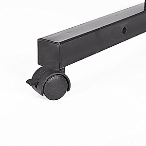 DlandHome Adjustable Rolling Desk Standing Desk, Sit-Stand Desk Cart Mobile Computer Desk Stand Up Desk Office Desk Riser Standing Table Workstation Mobile Desk, Black