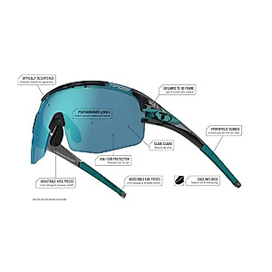 Tifosi Optics Sledge Lite Sunglasses (Matte Black, Smoke/AC Red/Clear)